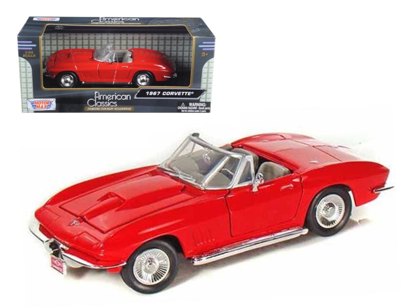 1967 Chevrolet Corvette Convertible Red 1/24 Diecast Model Car by ...