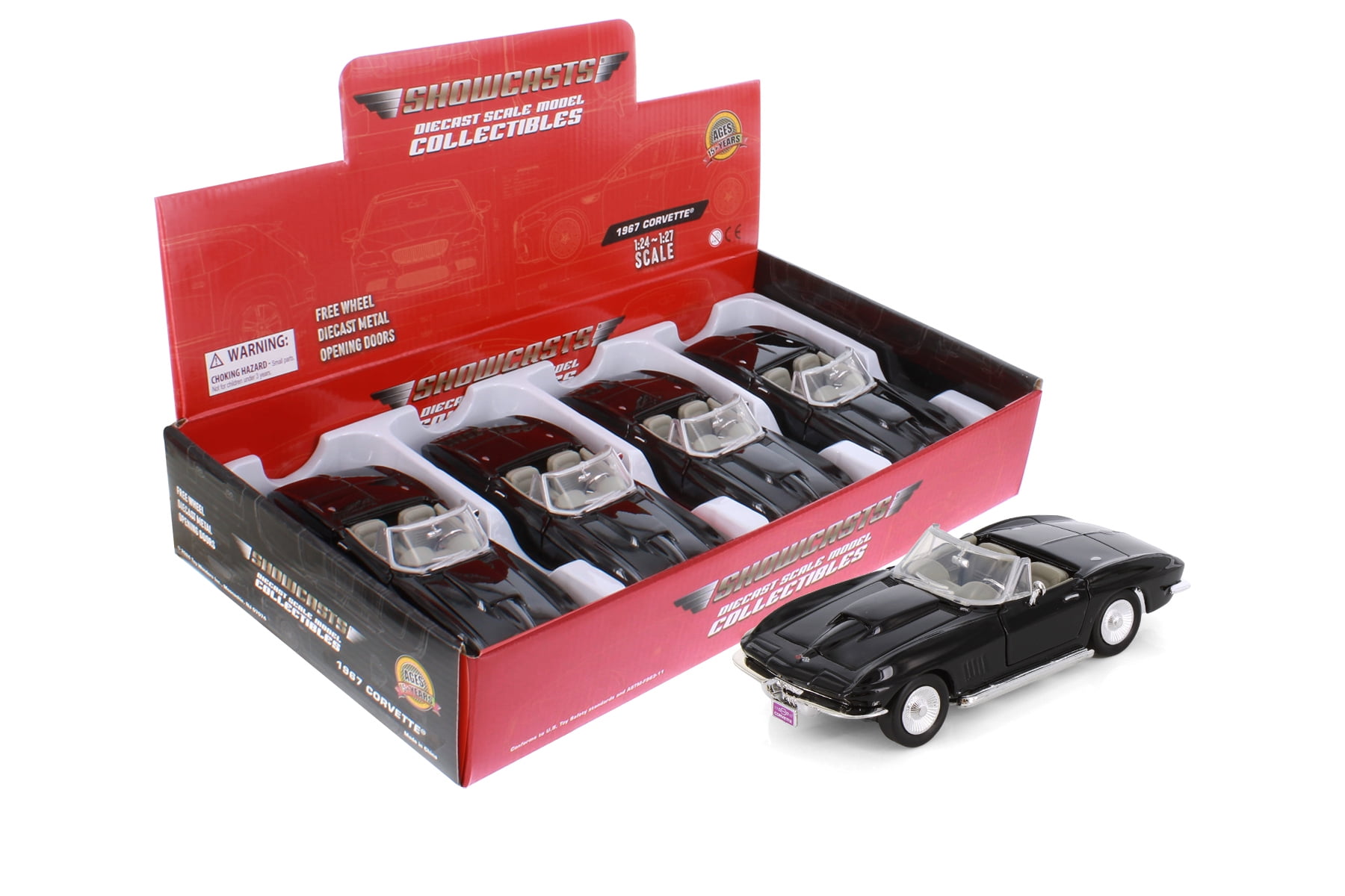 1967 Chevy Corvette Convertible, Black - Showcasts 77224D - 1/24 Scale ...