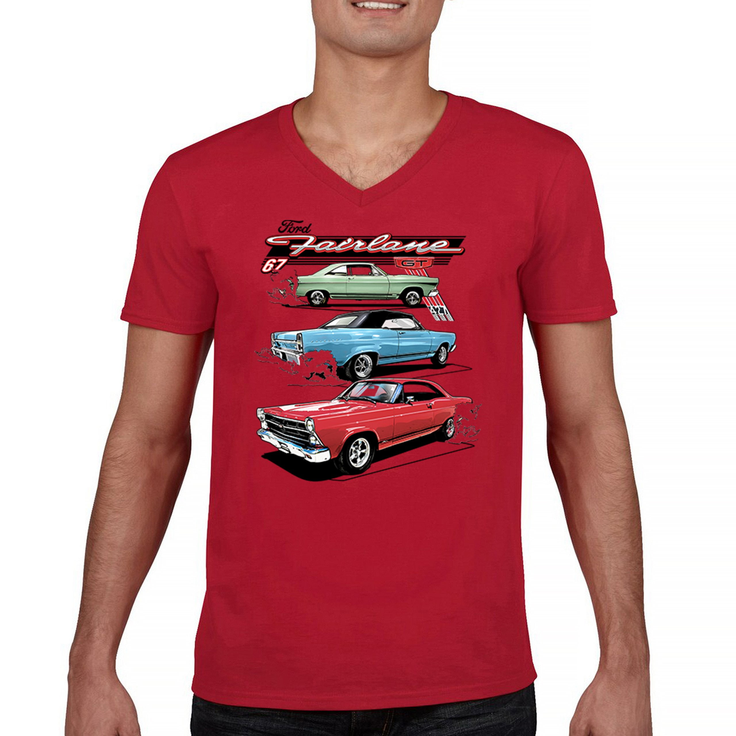 1967 Ford Fairlane GT V-Neck T-shirt Classic American Muscle Car ...