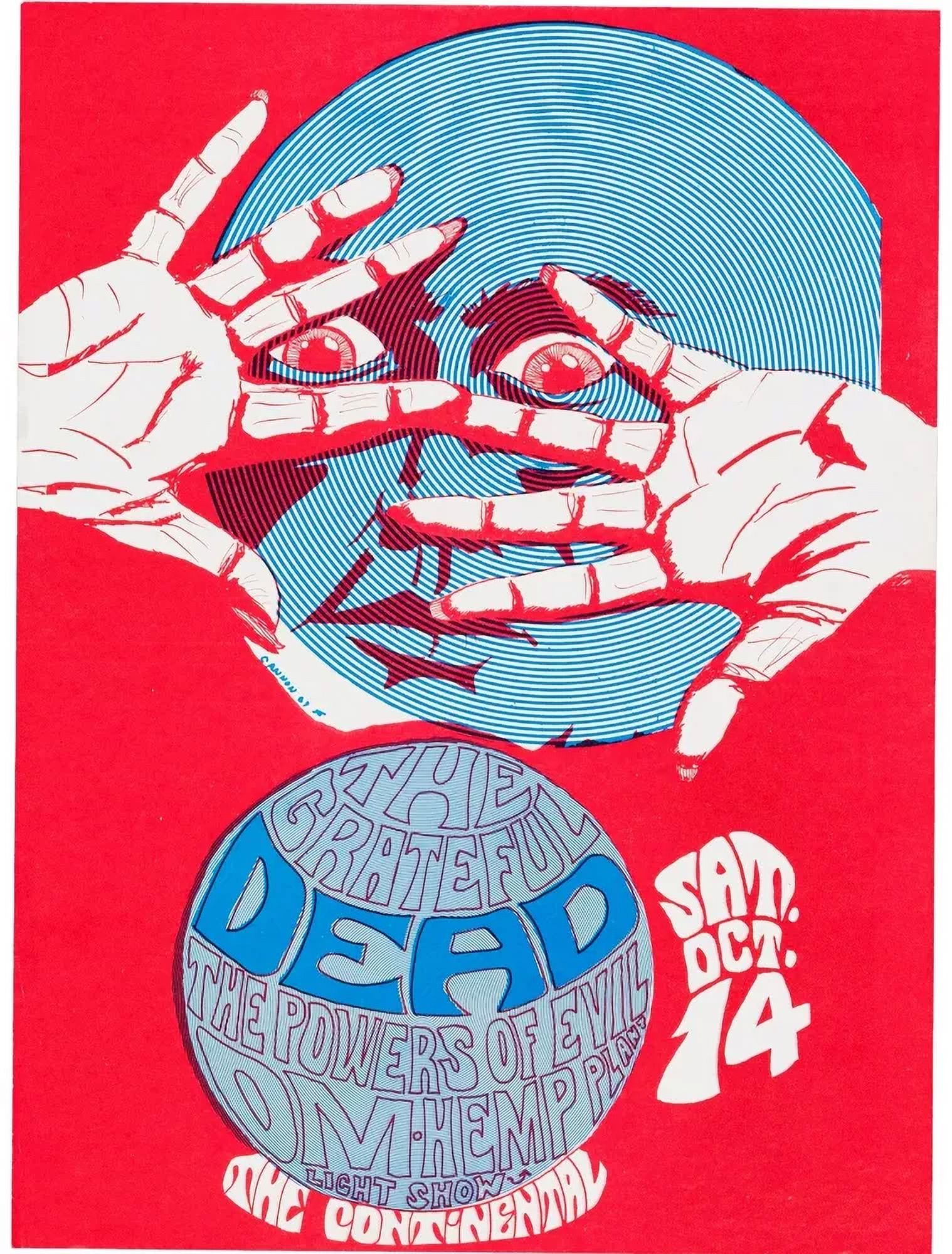 1967 Grateful Dead Concert Poster Wall Art Print Jerry Garcia In 24 X
