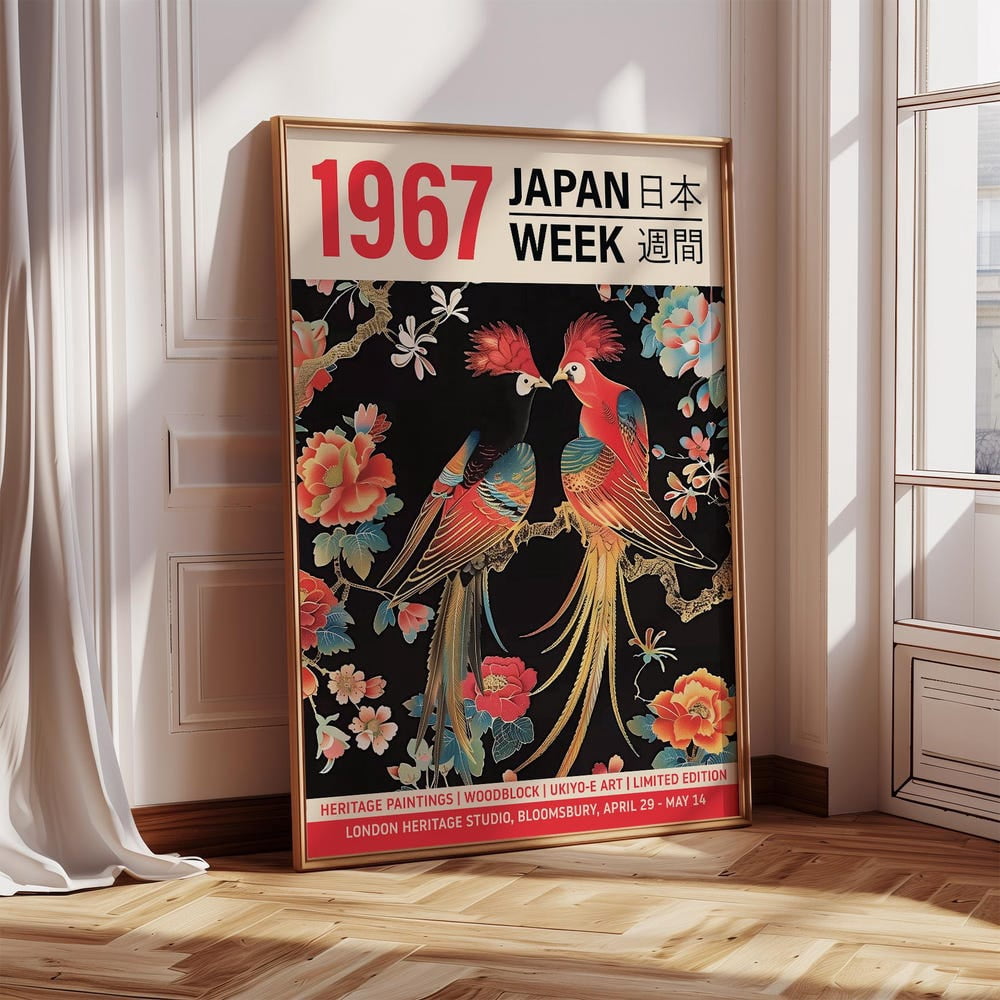 1967 Japan Week Woodblock Art Print, Traditional Japanese Ukiyo-E Style ...