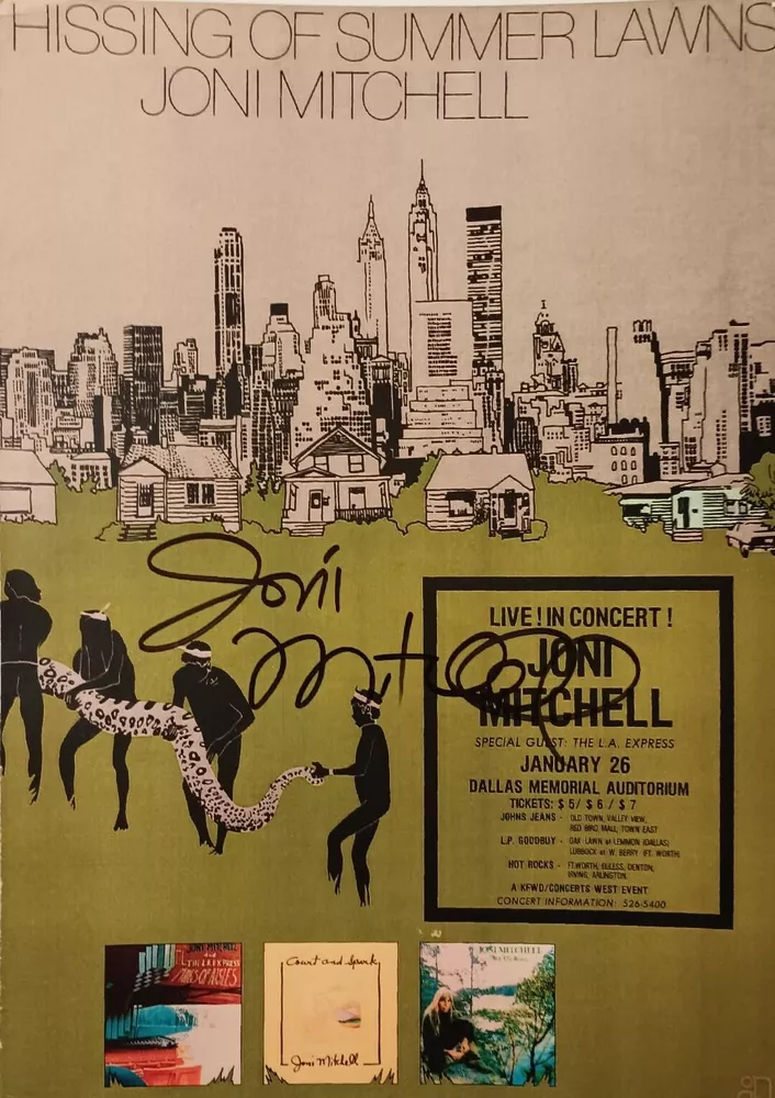 1967 Joni Mitchell concert poster Wall Art Print with facsimile autograph 24 x 36 Inch Poster ...