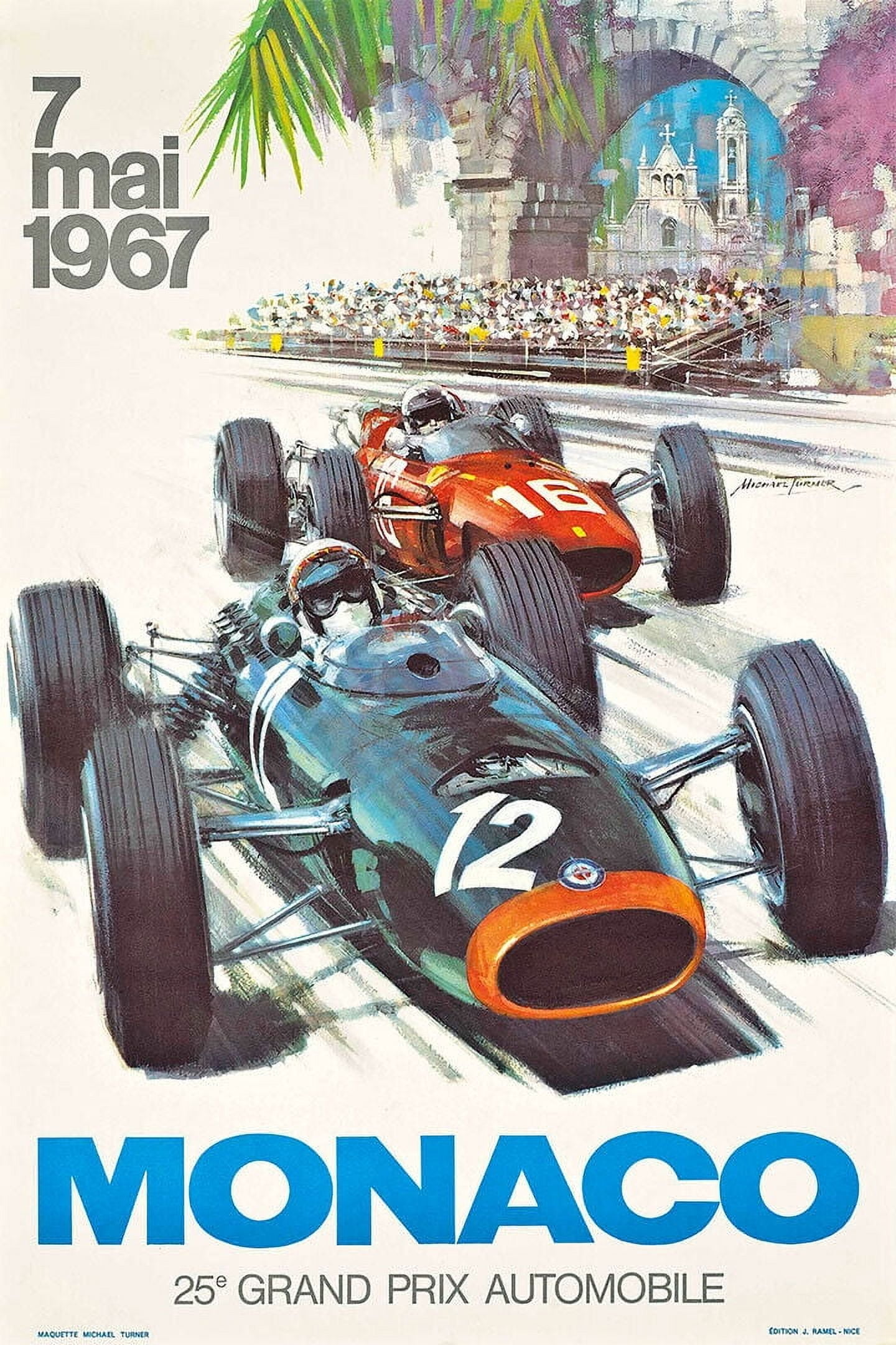 1967 Monaco Grand Prix Vintage Style Racing Wall Art Home Decor - 24x36 ...