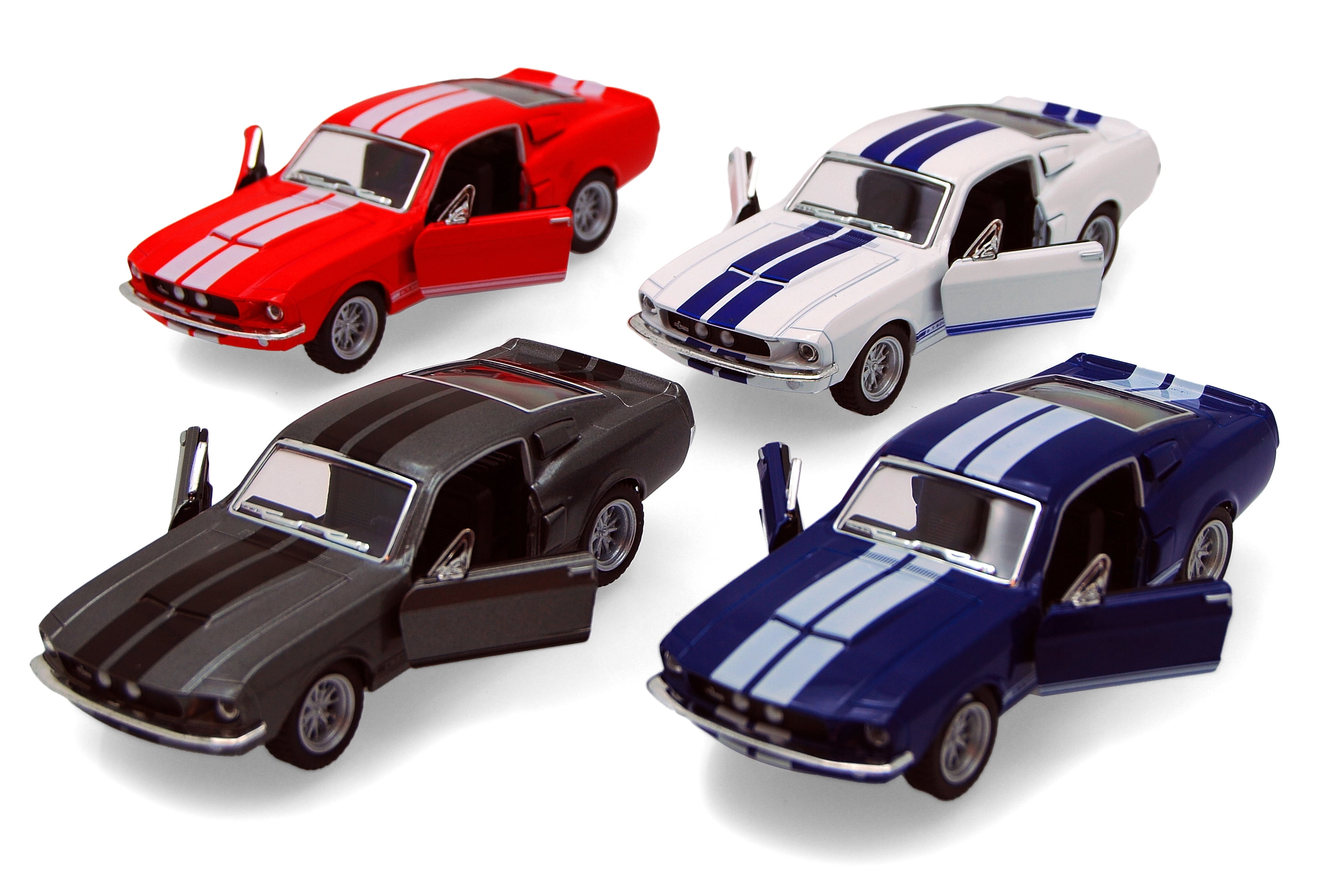 1967 Shelby GT500 Hardtop Muscle Car, 4-Pack - Kinsmart 5372D - 1/38 ...
