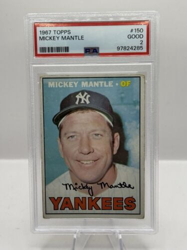 1967 Topps #150 Mickey Mantle New York Yankees PSA 2 - Walmart.com