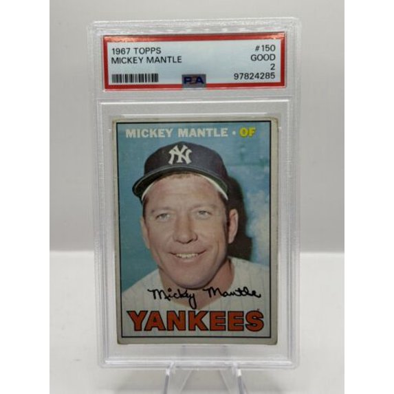 1967 Topps #150 Mickey Mantle New York Yankees PSA 2 - Walmart.com