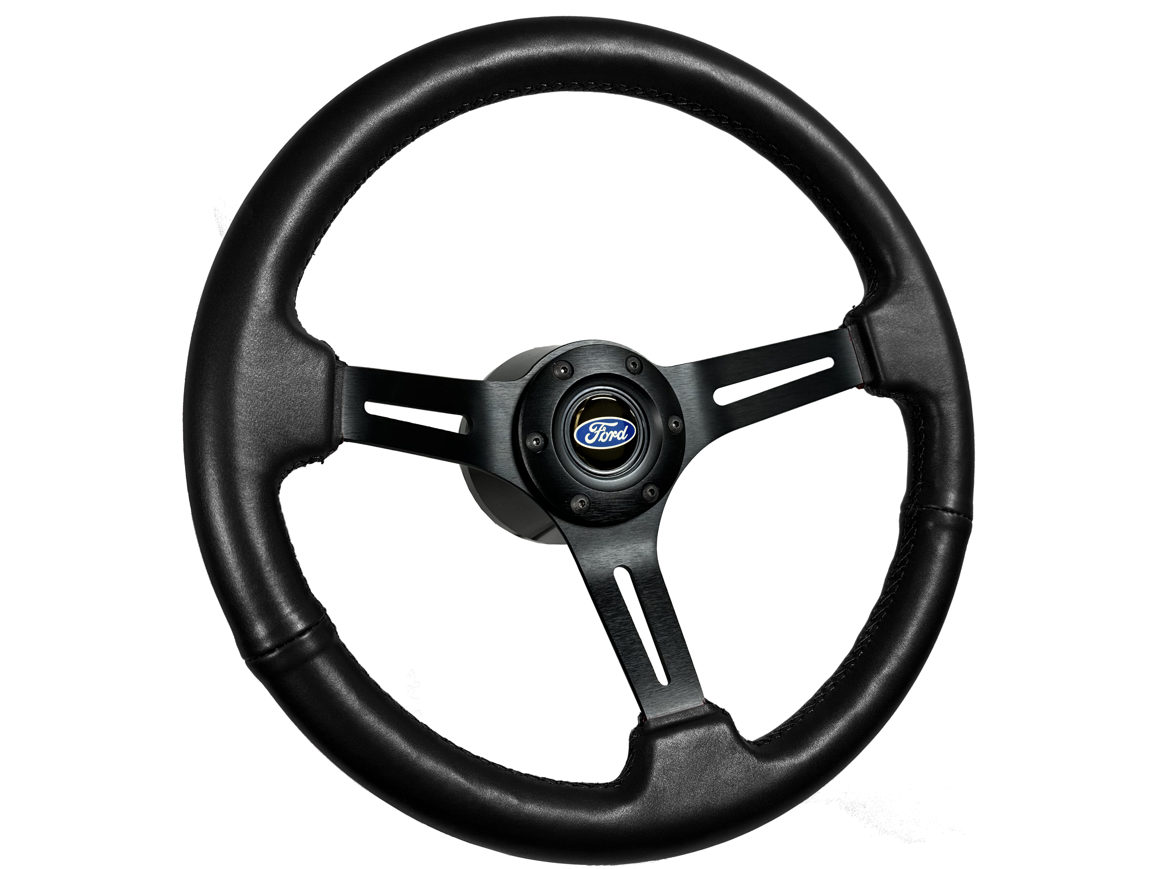 1968-1991 Ford Passenger/Truck; VSW S6 Black Leather Wrapped Steering ...