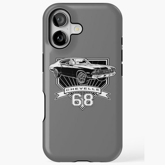 1968 Chevelle Vintage Muscle Car Illustration Artwork with iPhone 17 16 ...