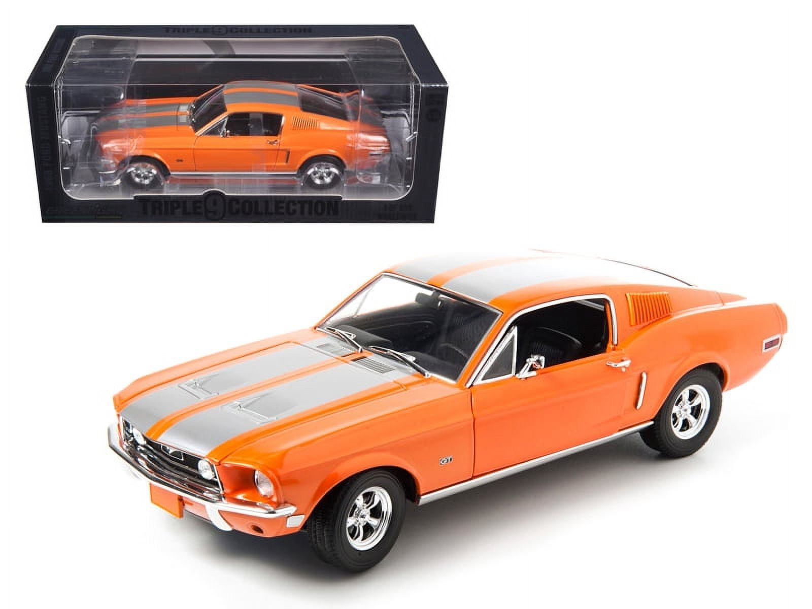 1968 Ford Mustang GT Fastback Orange with Silver S - Walmart.com