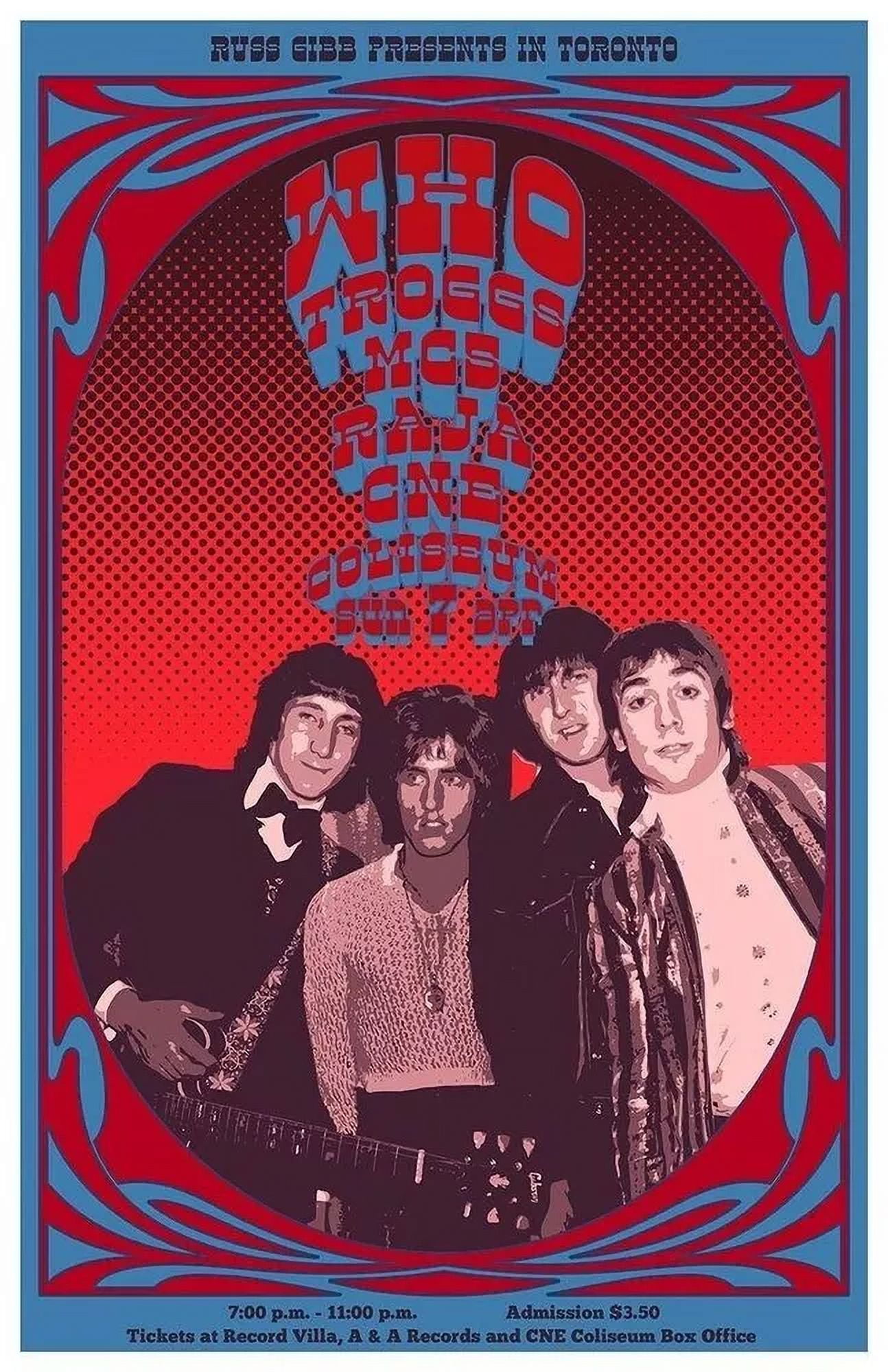 1968 THE WHO Concert Poster Wall Art Print in TROGGS MC5 24 x 36 Inch ...