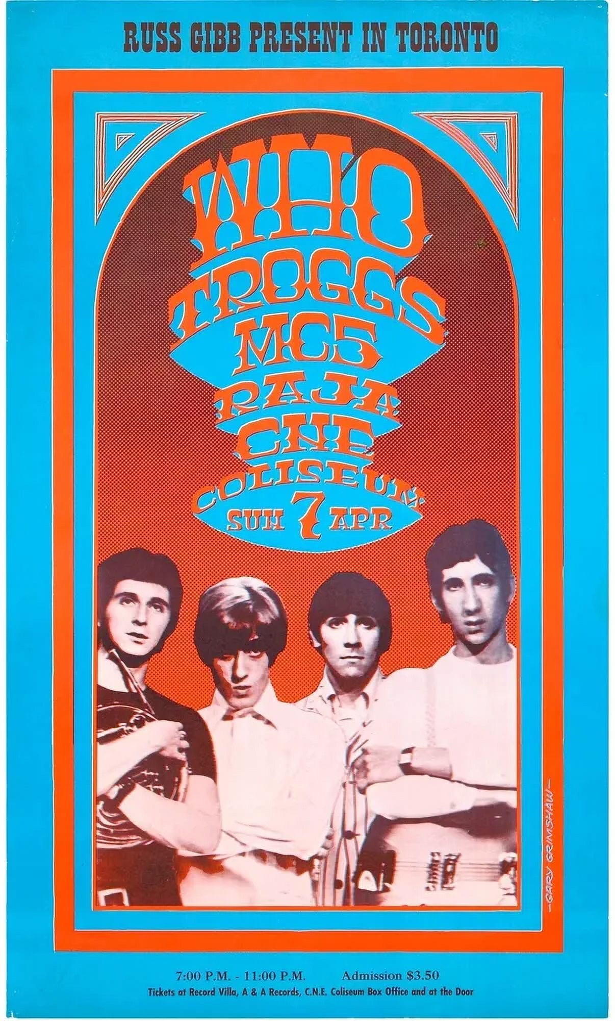 1968 THE WHO THE TROGGS MC5 Concert Poster Wall Art Print es 11 x 17 ...