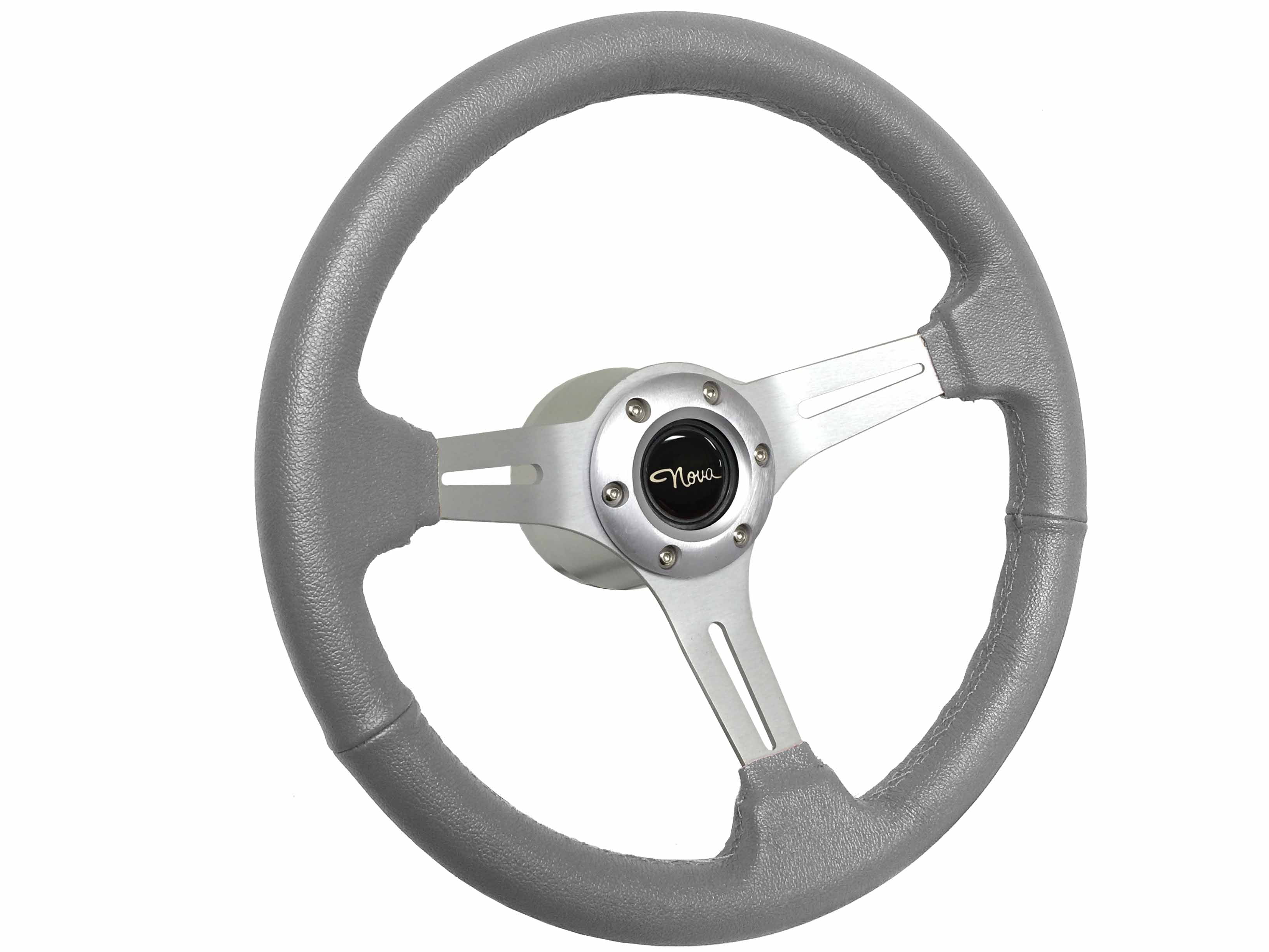 1969-1985 Chevrolet Nova; VSW 6 Bolt Gray Leather Wrapped Steering ...