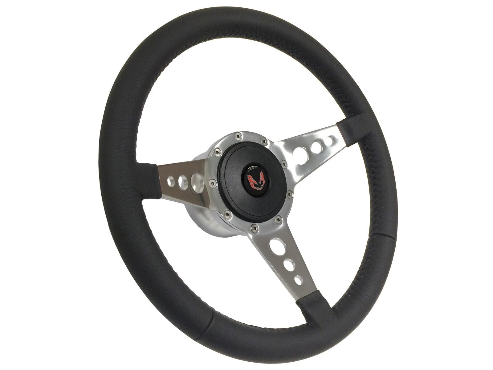 1969-1989 Firebird; VSW 9 Bolt Black Leather Wrapped Steering Wheel Kit ...
