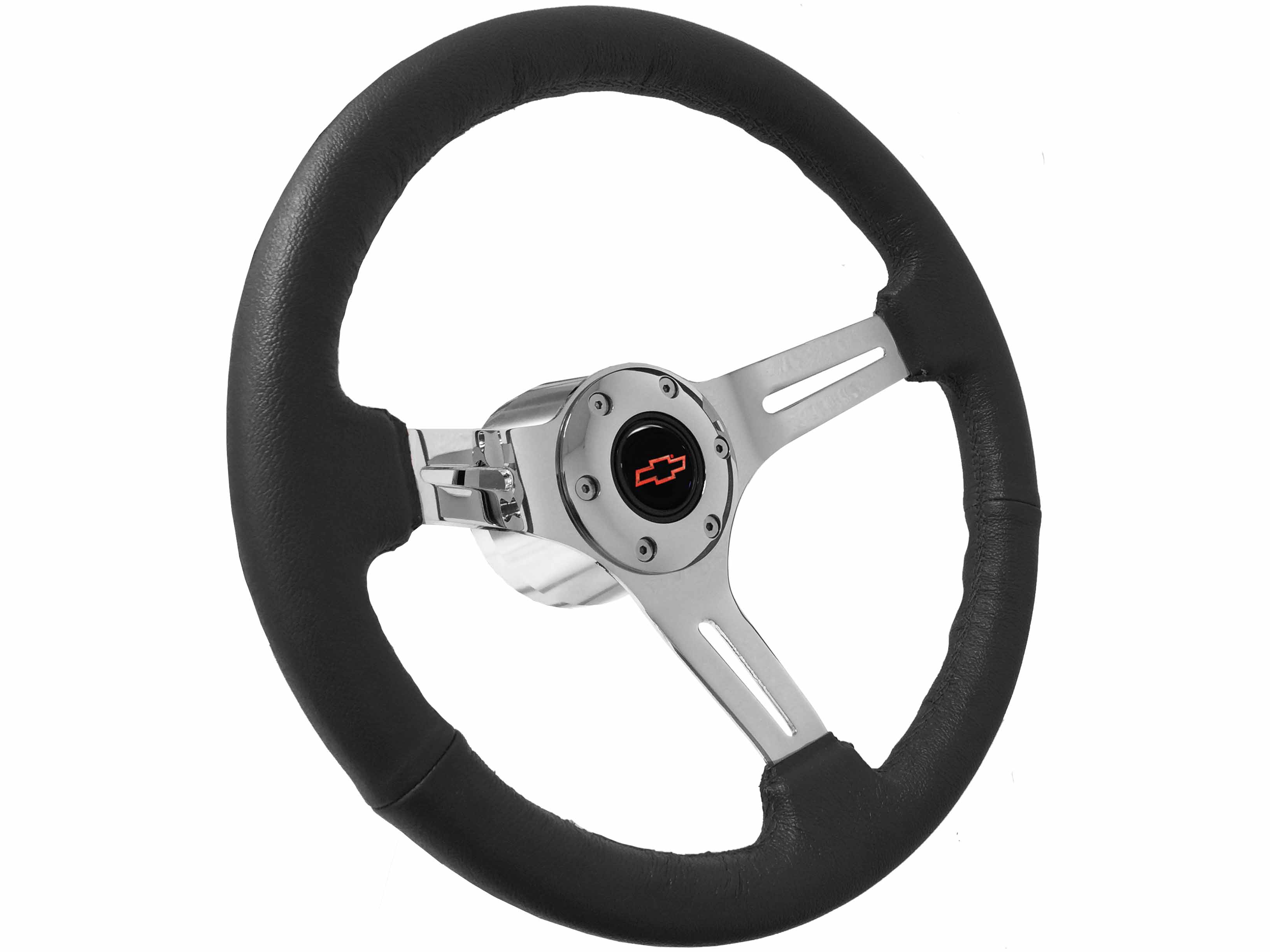 1969-1994 Chevrolet; VSW 6 Bolt Black Leather Wrapped Steering Wheel ...