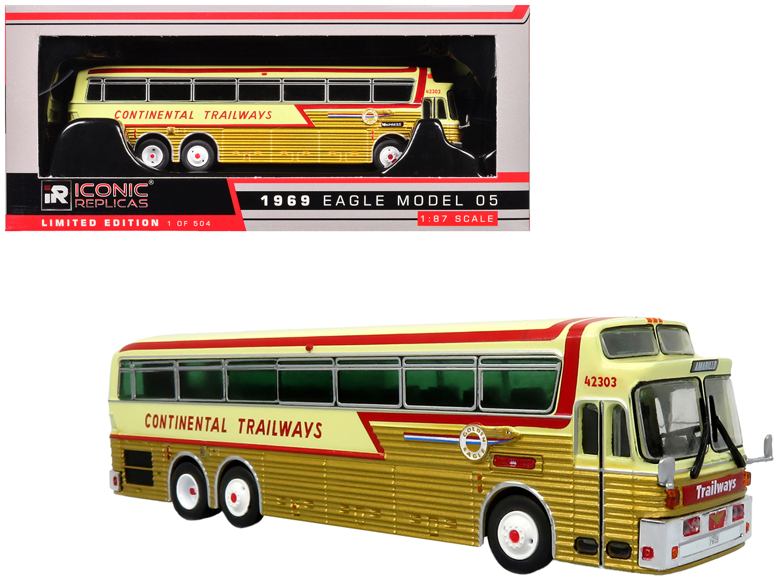 1969 Eagle Model 05 Coach Bus "Golden Eagle" Gold Metallic and Cream ...