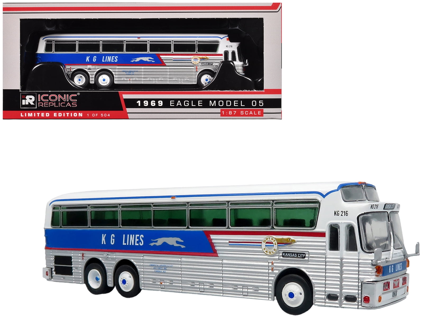 1969 Eagle Model 05 Coach Bus "Golden Eagle - KG Lines/Greyhound" White ...