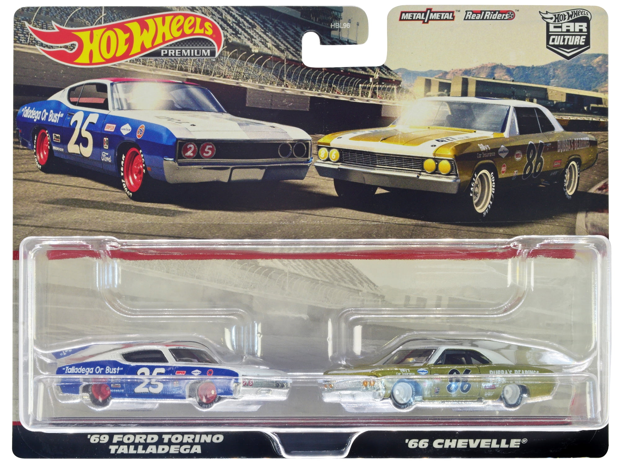 1969 Ford Torino Talladega #25 White and Blue with Red Top and 1966 ...