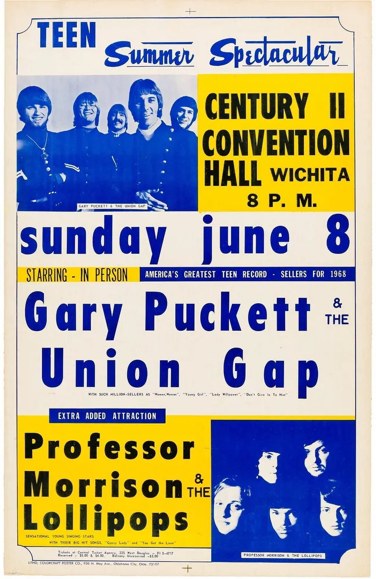 1969 GARY PUCKETT & THE UNION GAP CONCERT POSTER WALL ART PRINT 16 x 24 ...