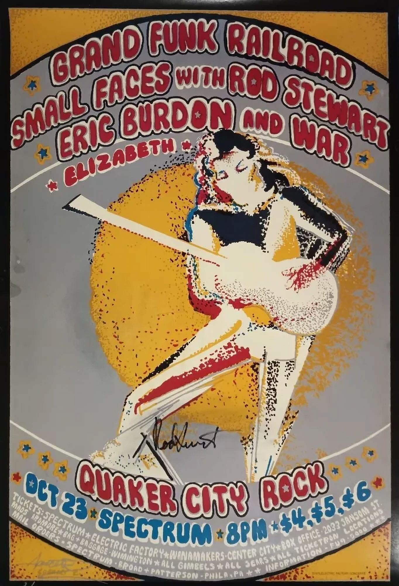 1969 GRAND FUNK RAILROAD CONCERT POSTER ROD STREWART WALL ART PRINT IN ...