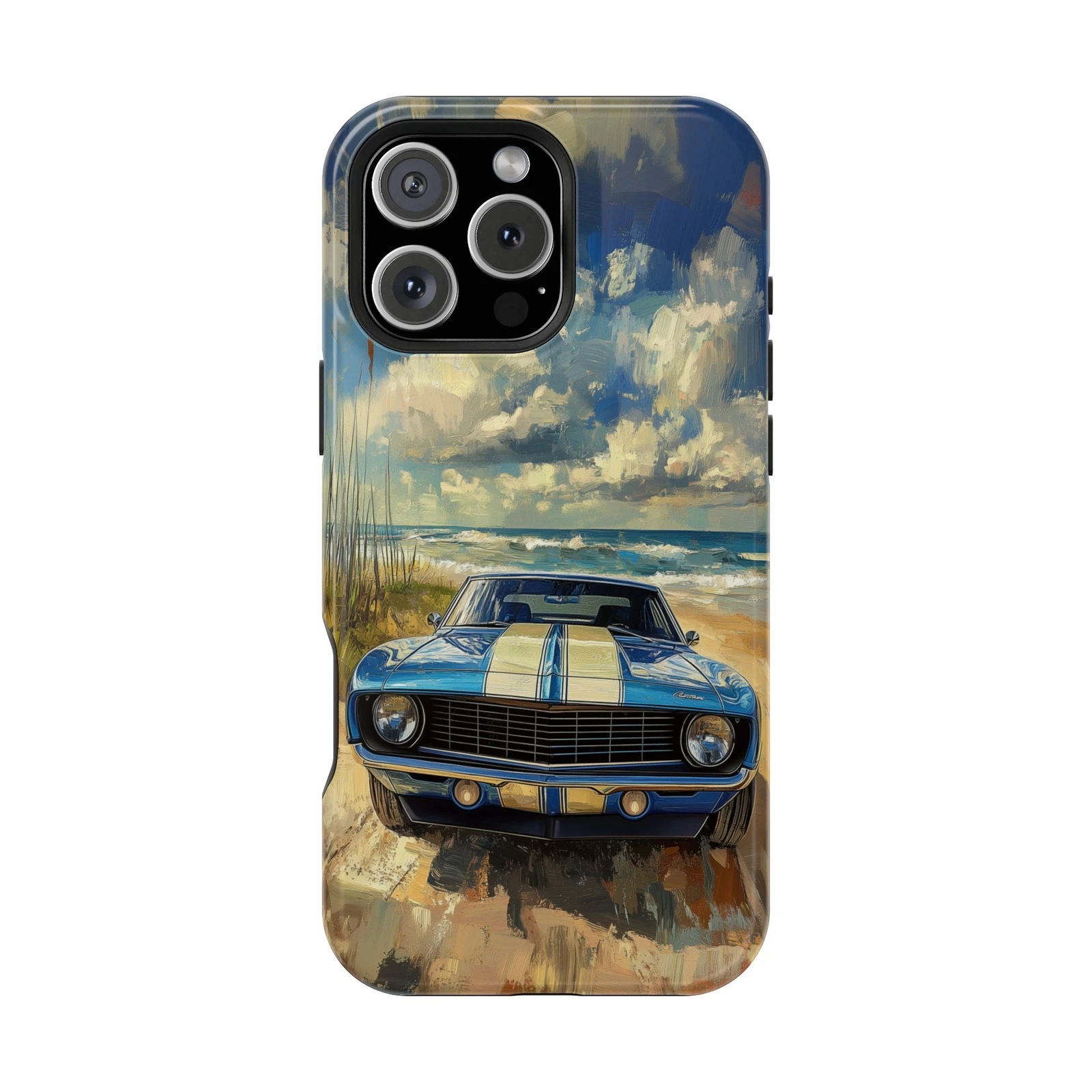 1969 Metal Blue Muscle Car Classic Phone Case for iPhone 17 to 11 Pro ...