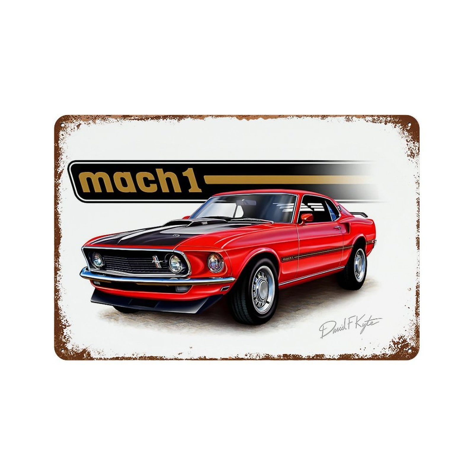 1969 Mustang Mach 1 Tin Metal Decorative Wall Paintings - Vintage ...