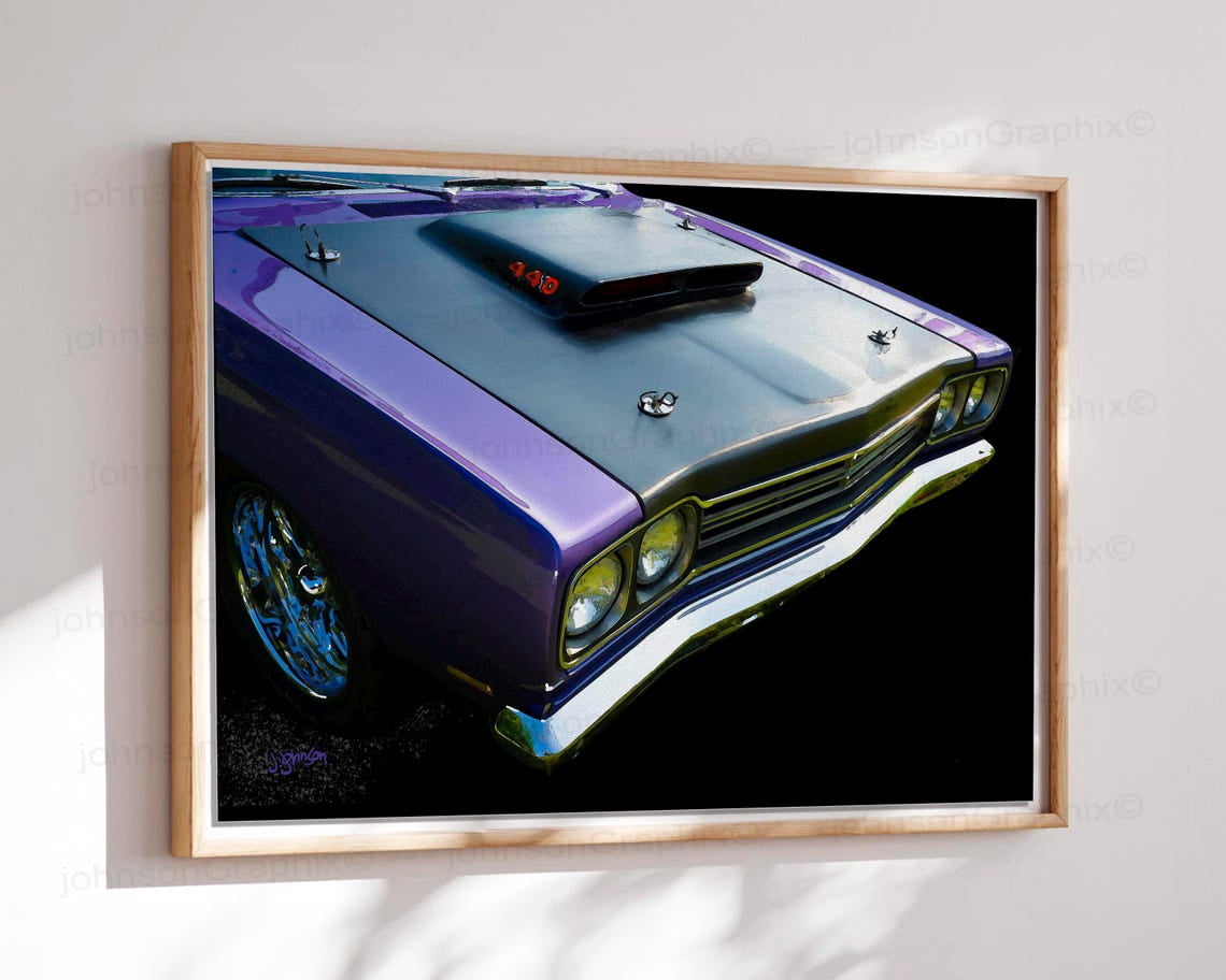 1969 Plymouth Hemi Road Runner Classic Muscle Car Art Print, Unframed ...