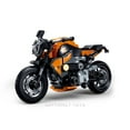 196PCS Building Block Motorcycle Model, Orange & Black Street Bike ...
