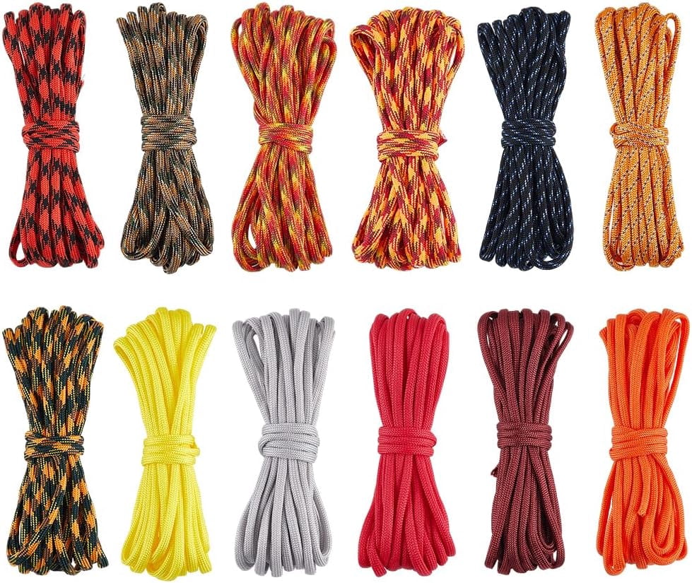 197 Feet/60M 12 Colors Parachute Rope para Cord Bracelets Kit 4mm Nylon ...