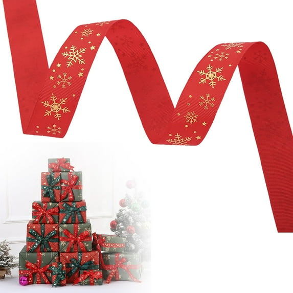 197" Holiday Printed Satin Ribbons Metallic Glitter Fabric Christmas ...