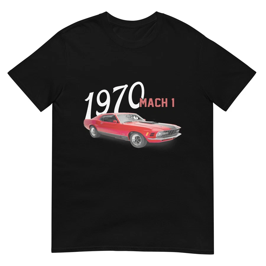 1970 70 Mach 1 Red Classic Vintage Old Car USA Flag Automotive T Shirt ...
