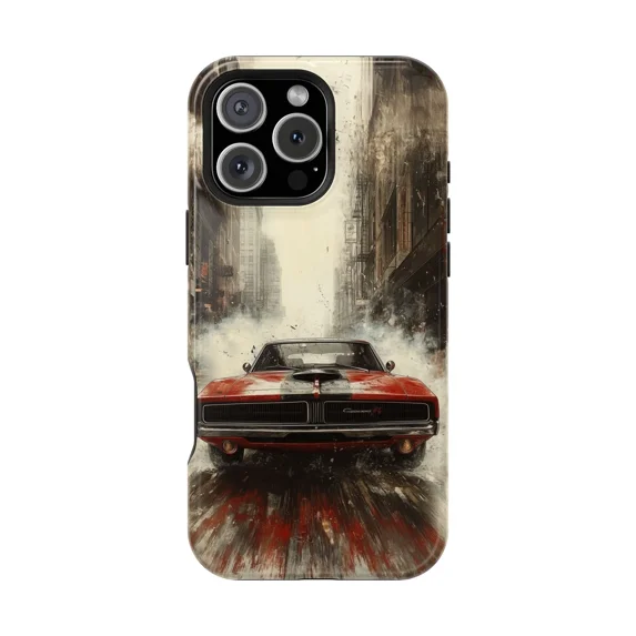 1970 Blue Muscle Car Vector Design iPhone Case 17 to 11 Pro Max ...