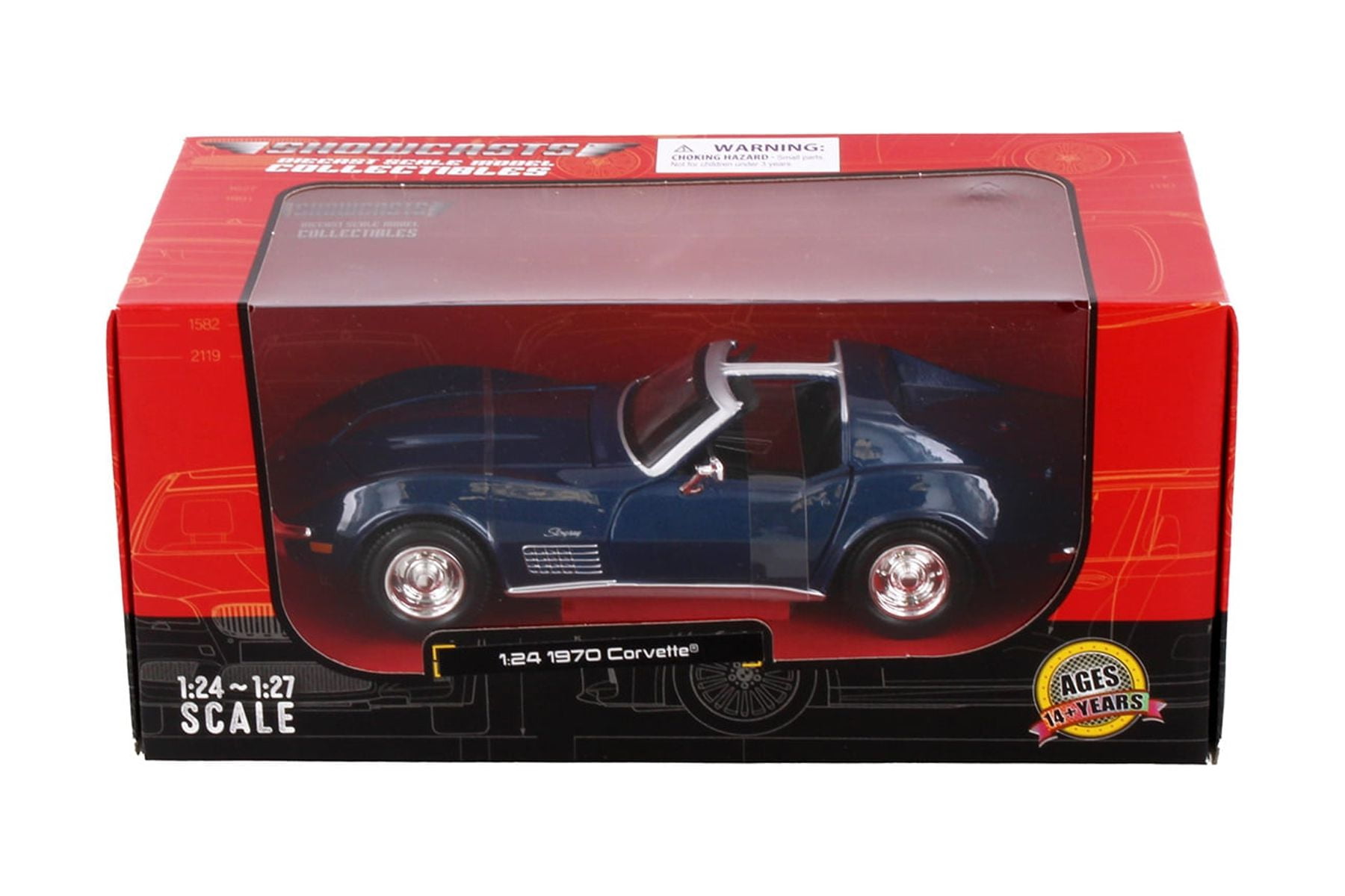 1970 Chevy Corvette T-Top, Blue - Showcasts 38202BU - 1/24 Scale ...