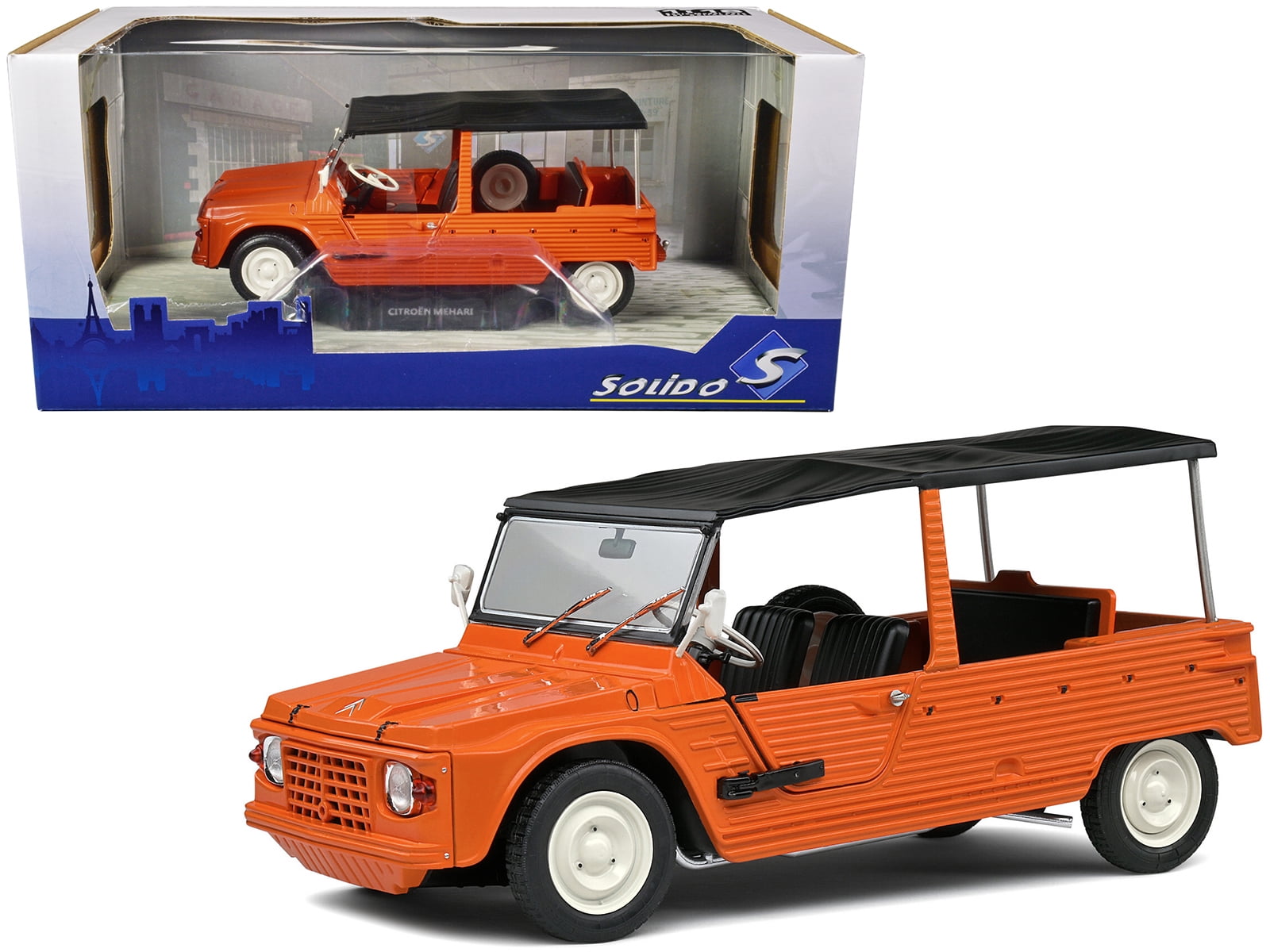 1970 Citroen Mehari MK.1 Kirghiz Orange with Black Top 1/18 Diecast ...