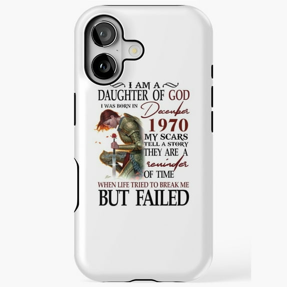1970 Daughter of God Born in December Typography iPhone Case 17 11 12 ...