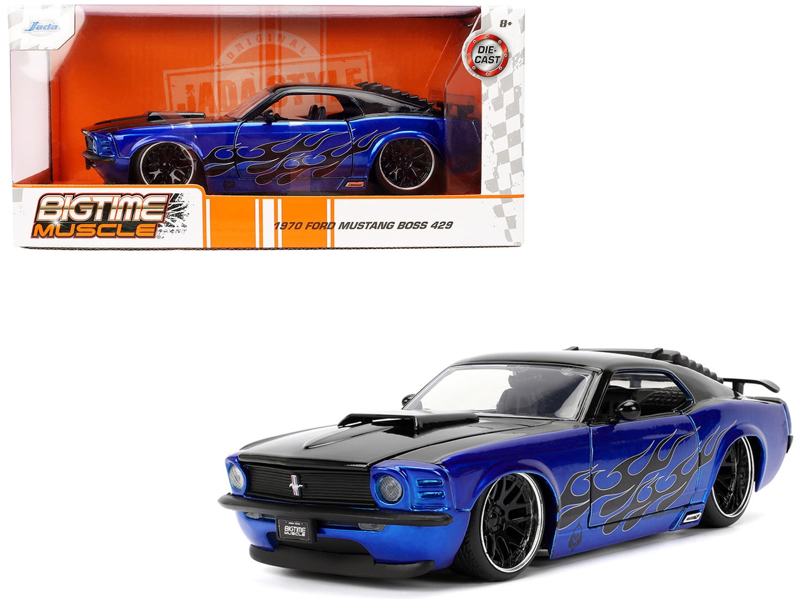 1970 Ford Mustang Boss 429 Black and Blue Metallic with Flames "Bigtime ...