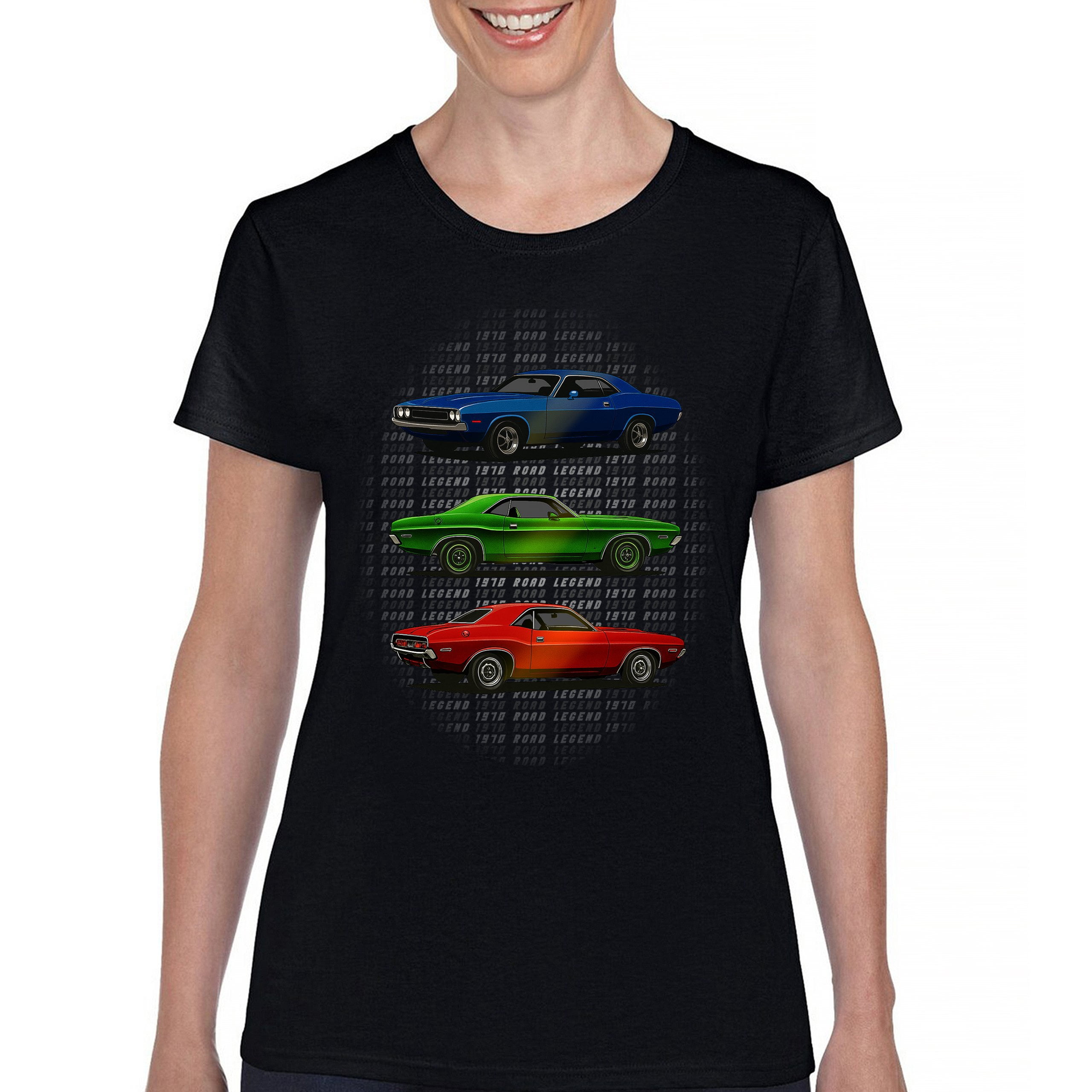 1970 Road Legends Muscle Car T-Shirt American Vintage Classic Women's ...