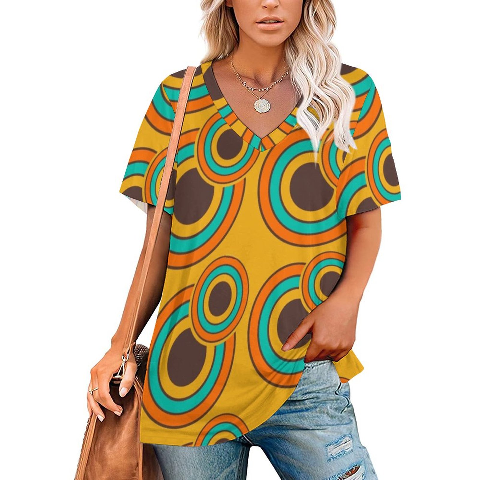 1970'S Retro Circles / Vintage 70S Seventies Pattern Women Zipper Sexy ...