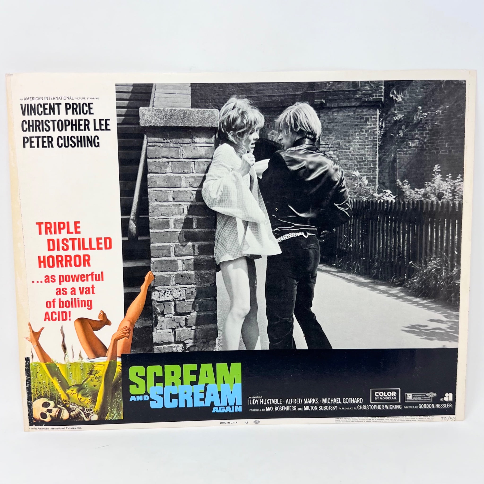 1970 Scream and Scream Again Original Movie Lobby Card 70/53 No.6 ...