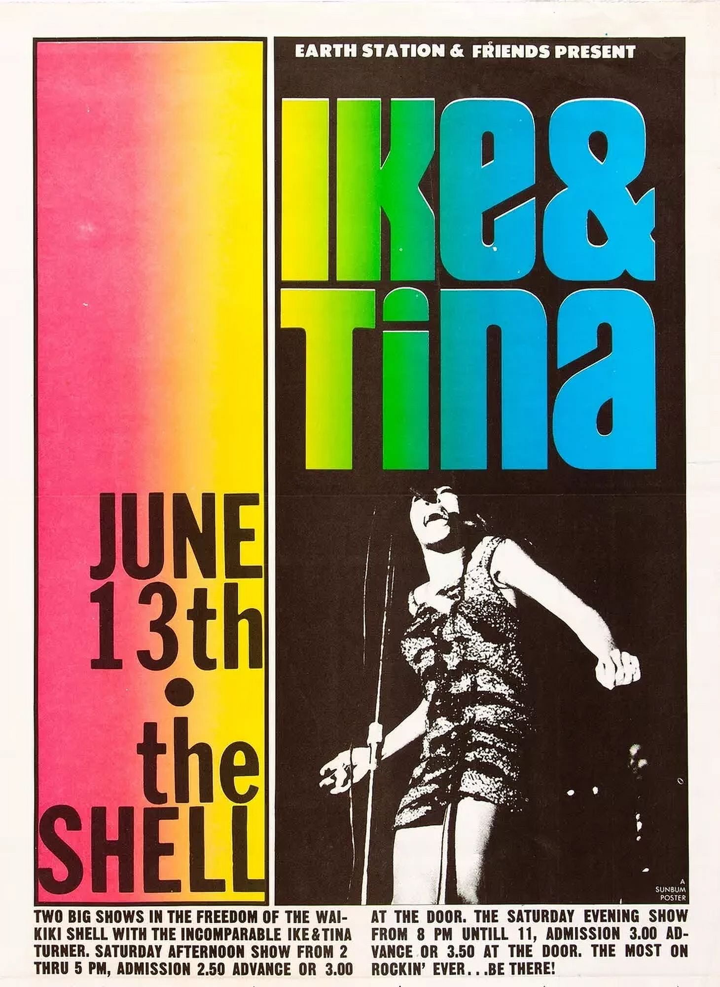 1970 TINA TUNER CONCERT POSTER WALL ART PRINT IKE AND TINA TURNER IN 24 ...