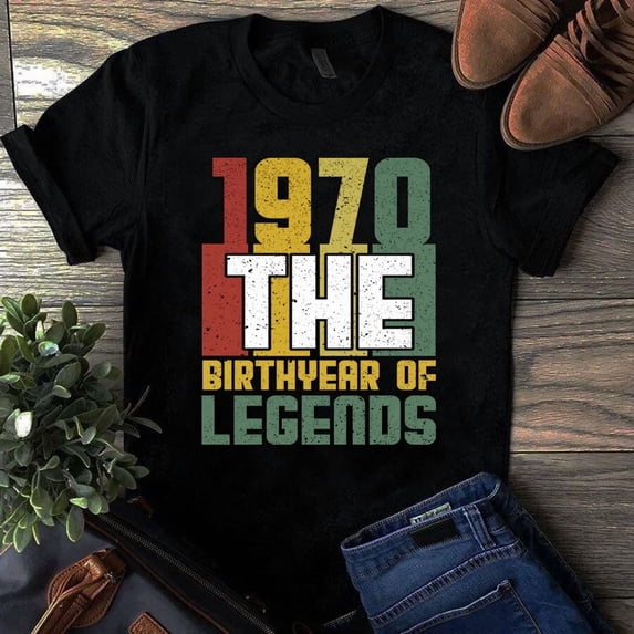 1970 The Birthyear Of Legends Vintage Graphic Tee Shirt Special Present ...