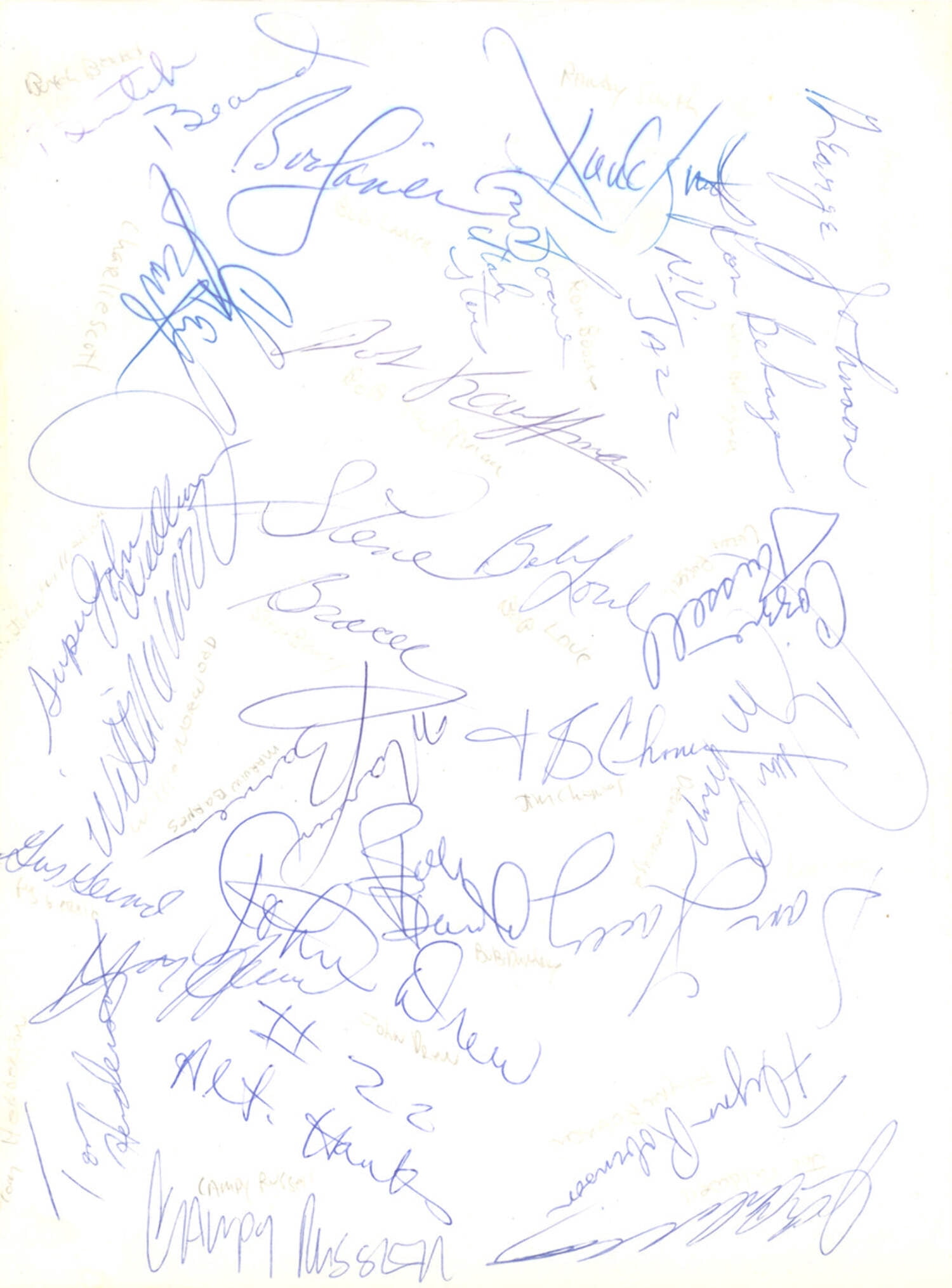 1970's NBA/ABA Greats Autographed 8.5x11 Photo With 24 Total signatures ...