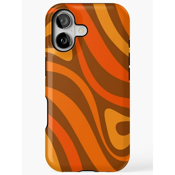 1970s New Groove Retro Swirl Abstract Style iPhone Case 11 12 13 14 15 ...