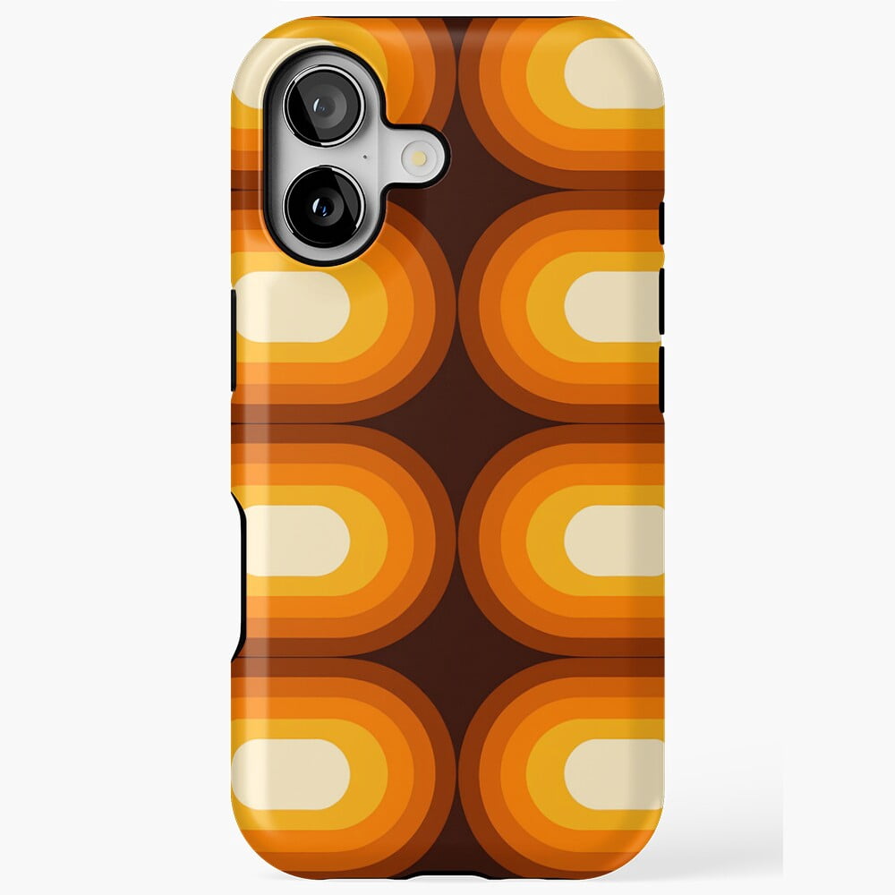 1970s Orange Retro Geometric Mid Century Modern Abstract Phone Case ...