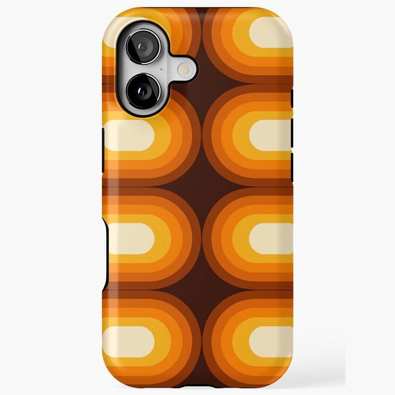 1970s Orange Retro Geometric Mid Century Modern Abstract Phone Case ...