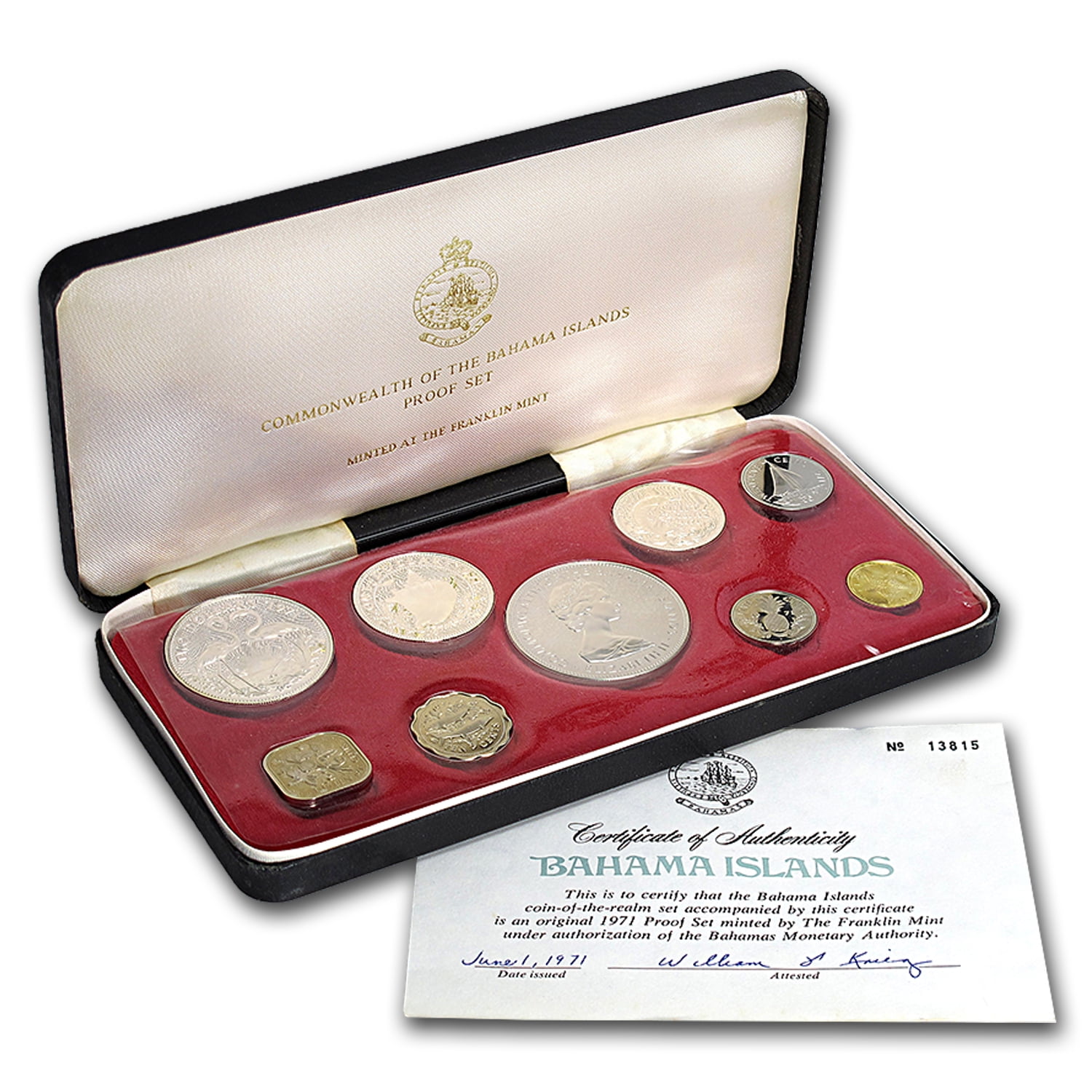 1971 Bahamas 9-Coin Proof Set (w/Box & COA) - Walmart.com