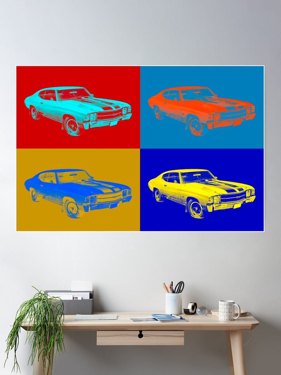 1971 Chevrolet Chevelle Ss Pop Art Poster Wall Art, Modern Wall Decor ...