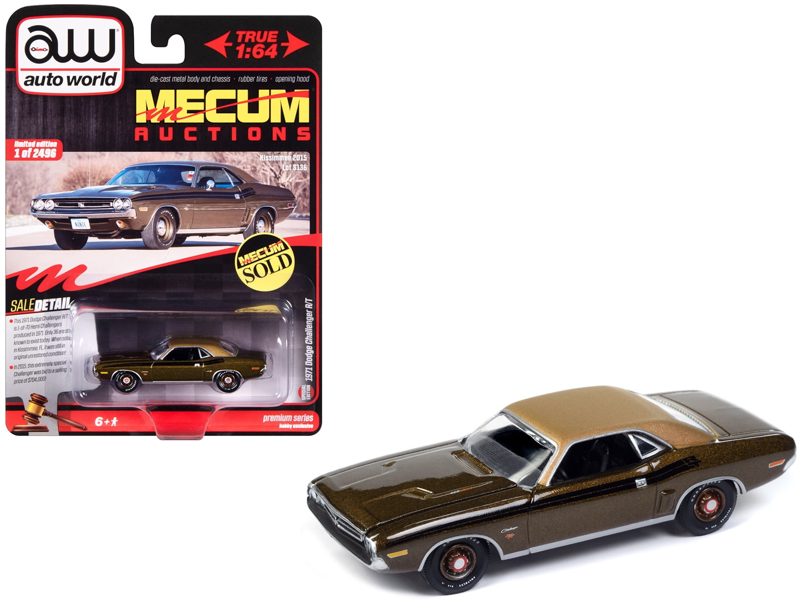 1971 Dodge Challenger R/T Dark Gold Metallic with Gold Vinyl Roof ...