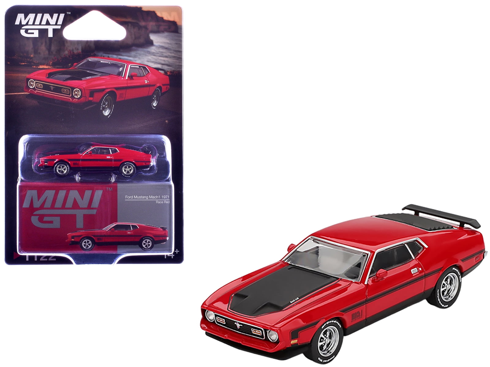 1971 Ford Mustang Mach 1 Race Red with Black Hood and Stripes Limited ...
