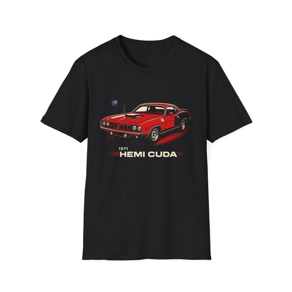 1971 HEMI 'Cuda T-Shirt – Classic Muscle Car Graphic Tee - Walmart.com