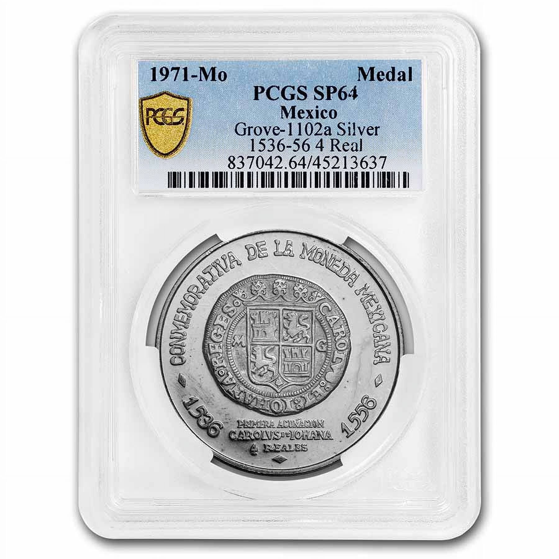 1971-Mo Mexico 4 Reales Medal SP-64 PCGS (Grove-1102a) - Walmart.com